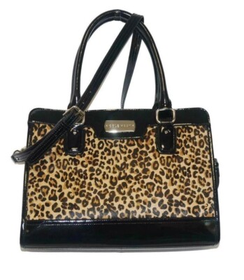 $328 Cole Haan Carrington Haircalf Patent Leather Satchel Bag Black ...