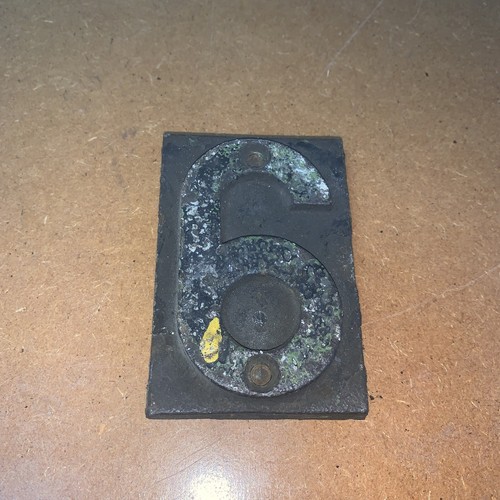 Old cast iron house number door gate plate 8 railway Number 6 / 9 ...