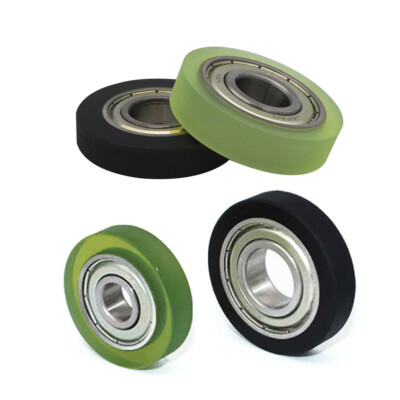 Polyurethane Molded Ball Bearing PU Rubber Coated Bearings Pulley Guide ...