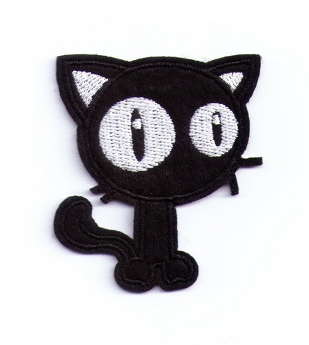 10 BLACK CAT Iron On Patch Sew Embroidery Kitten Pet ワッペン Hippie DIY ≈5 ...