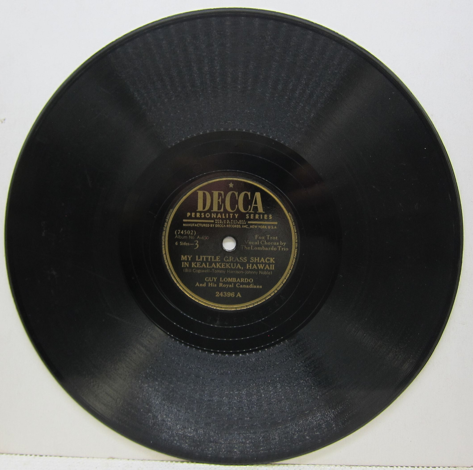 Guy Lombardo - Aloha Loa & My Little Grass Shack In Kealakekua - Decca ...