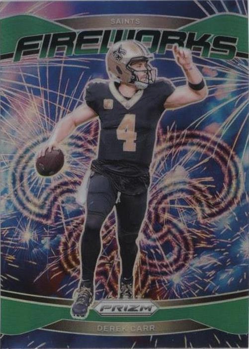 2024 Panini Prizm - Fireworks Derek Carr #11 Green Prizm for sale ...