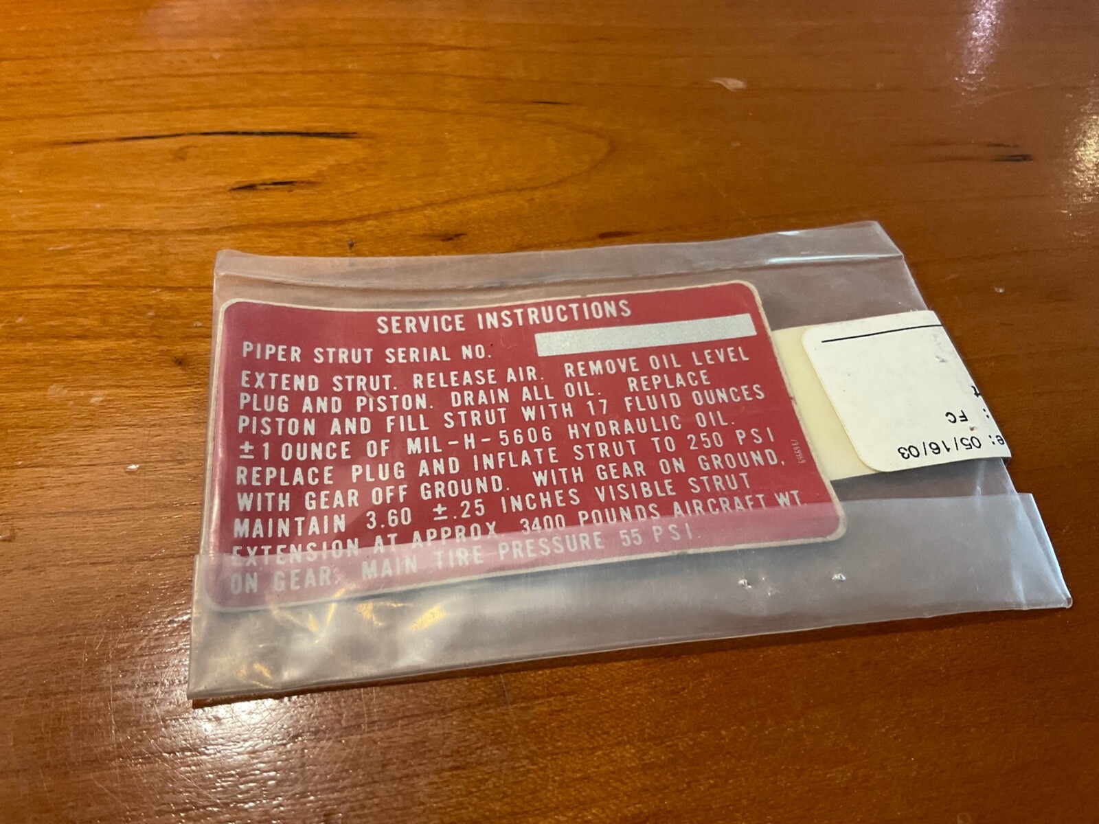 Genuine New Piper Aircraft OEM 582-532 Placard 69669-67 | eBay