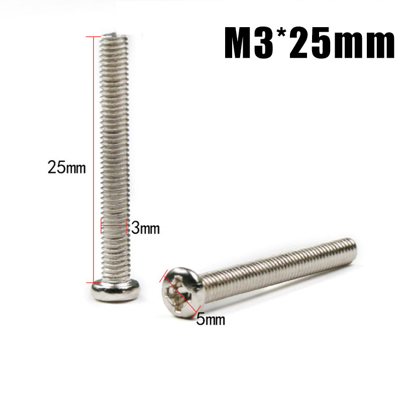 Small Round Head Screws M3 Phillips Machine Screws Small Bolts Length 5 ...