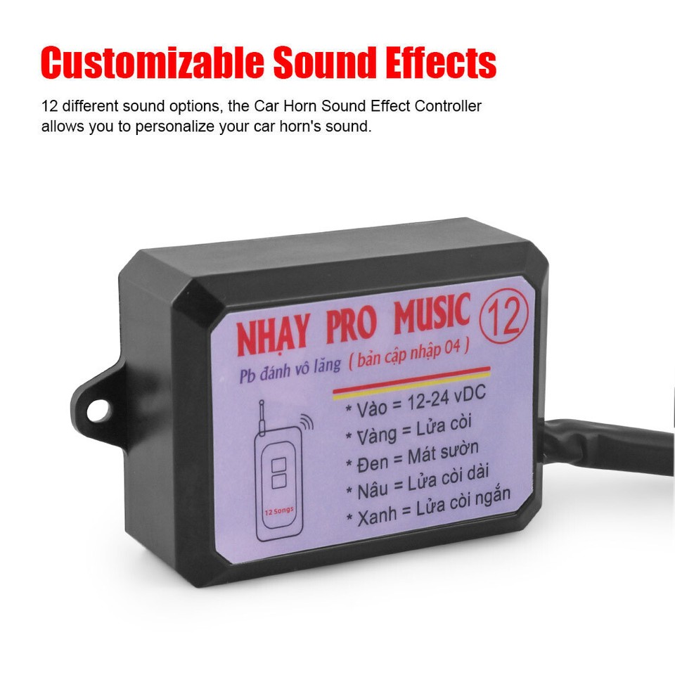 12 Tones 12-24V NHAY 3+ Pro Musical Horn Relay w/Remote Control for car ...