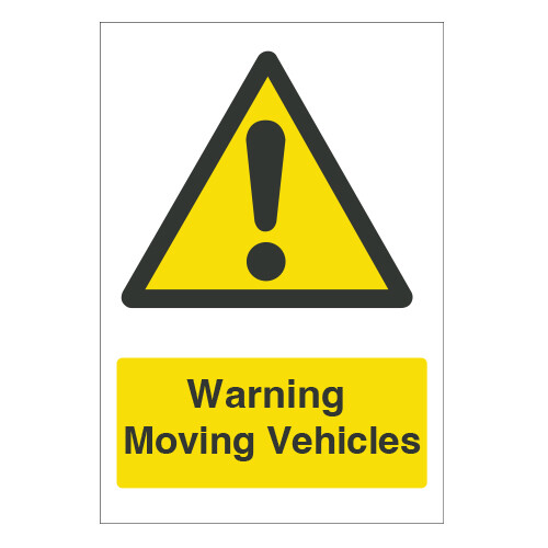 Warning Moving Vehicle Health and Safety Sign Sticker | eBay UK
