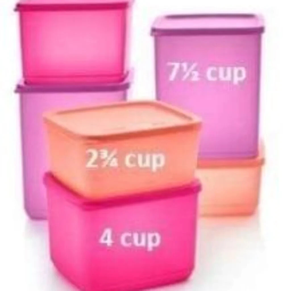 NEW tupperware Basic Bright 9 pc SET storage canister leftover fridge ...