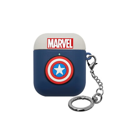 Marvel Captain America Keyring Airpods Case-Protective Siliicon Skin ...