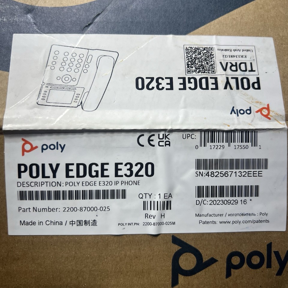 Poly Edge E320 IP Phone Corded Corded/Cordless Bluetooth Desktop/Wall 82M88AA | eBay