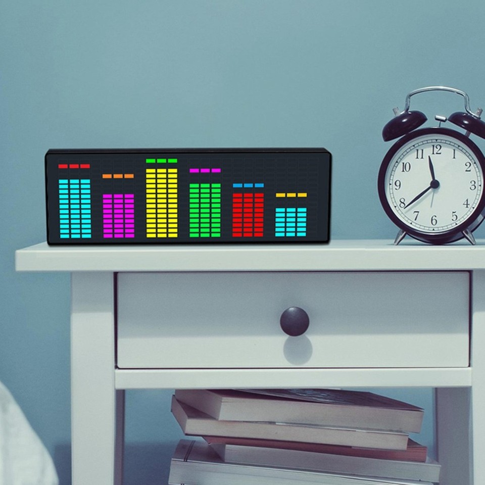 Color LED Music Spectrum Electronic Clock Rhythm Light (Voice+Wire ...