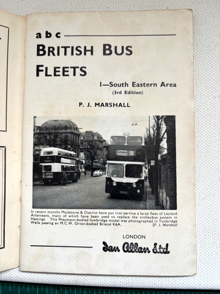 Ian Allan ABC - BRITISH BUS FLEETS 1. SOUTH EASTERN AREA EXCELLENT ...