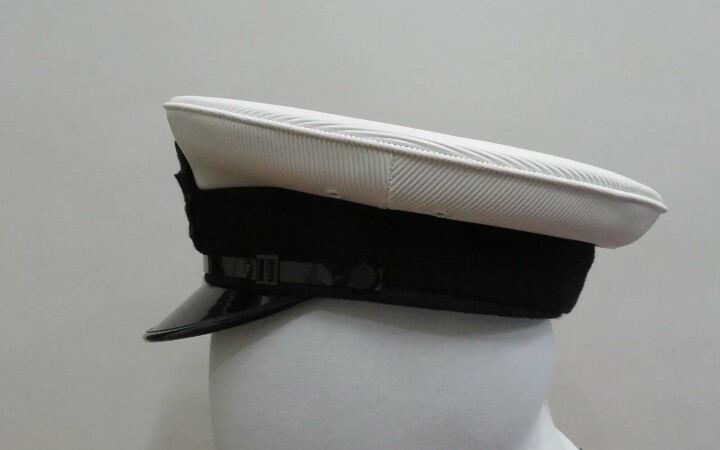 Merchant Navy officer peak cap /Hat water resistant pvc fabric grained ...