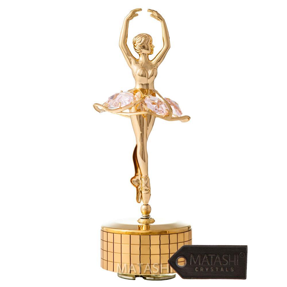 Matashi 24k Gold Ballet Dancer Wind-Up Music Box Memory Gold for sale ...