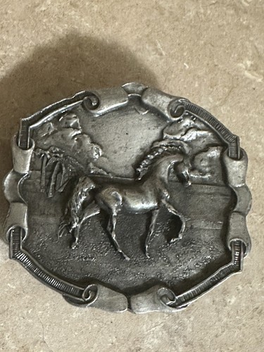 HORSE Stallion Prancing Running Galloping Ranch L-44 1976 Bergamot Belt ...