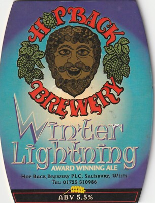 USED PUMP CLIP FRONT - HOPBACK BREWERY - WINTER LIGHTNING (A) | eBay UK