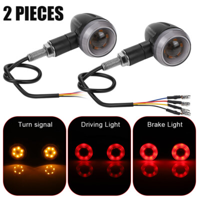 2X Amber/Red Motorcycle LED Turn Signals Blinker Brake Running Light ...