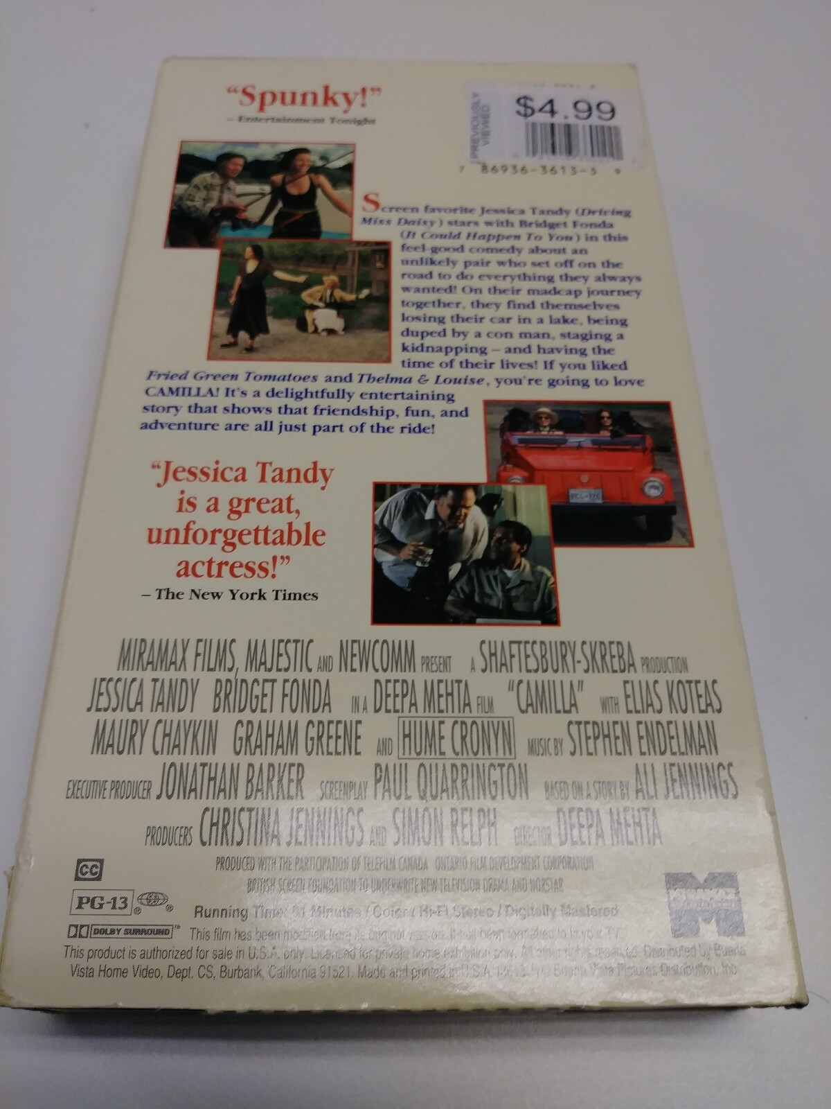 Camilla (VHS, 1995) Jessica Tandy Bridget Fonda 786936361339| eBay