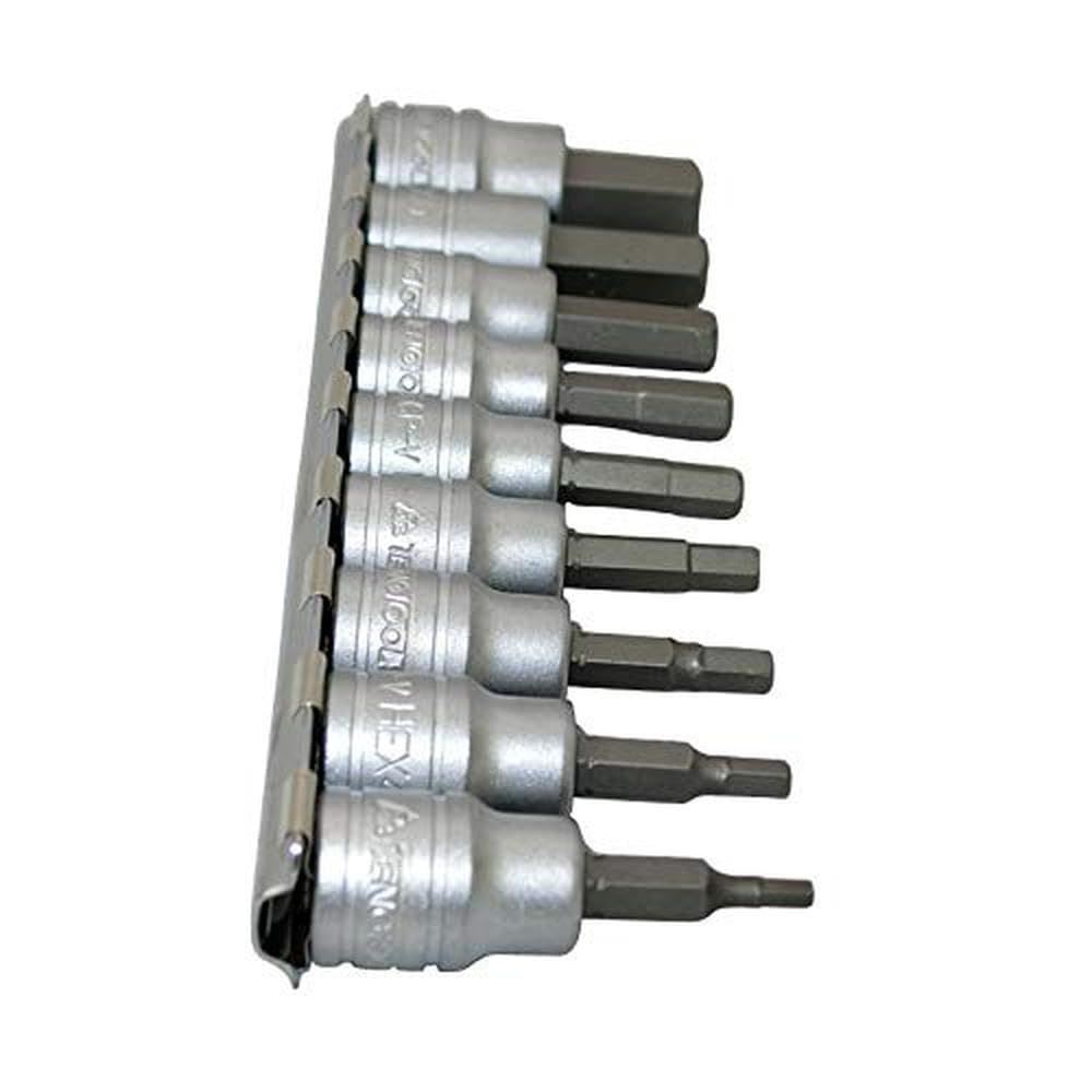 Teng Tools 3/8" Hex Bit Socket Clip Rail Set 9 Pieces | eBay UK
