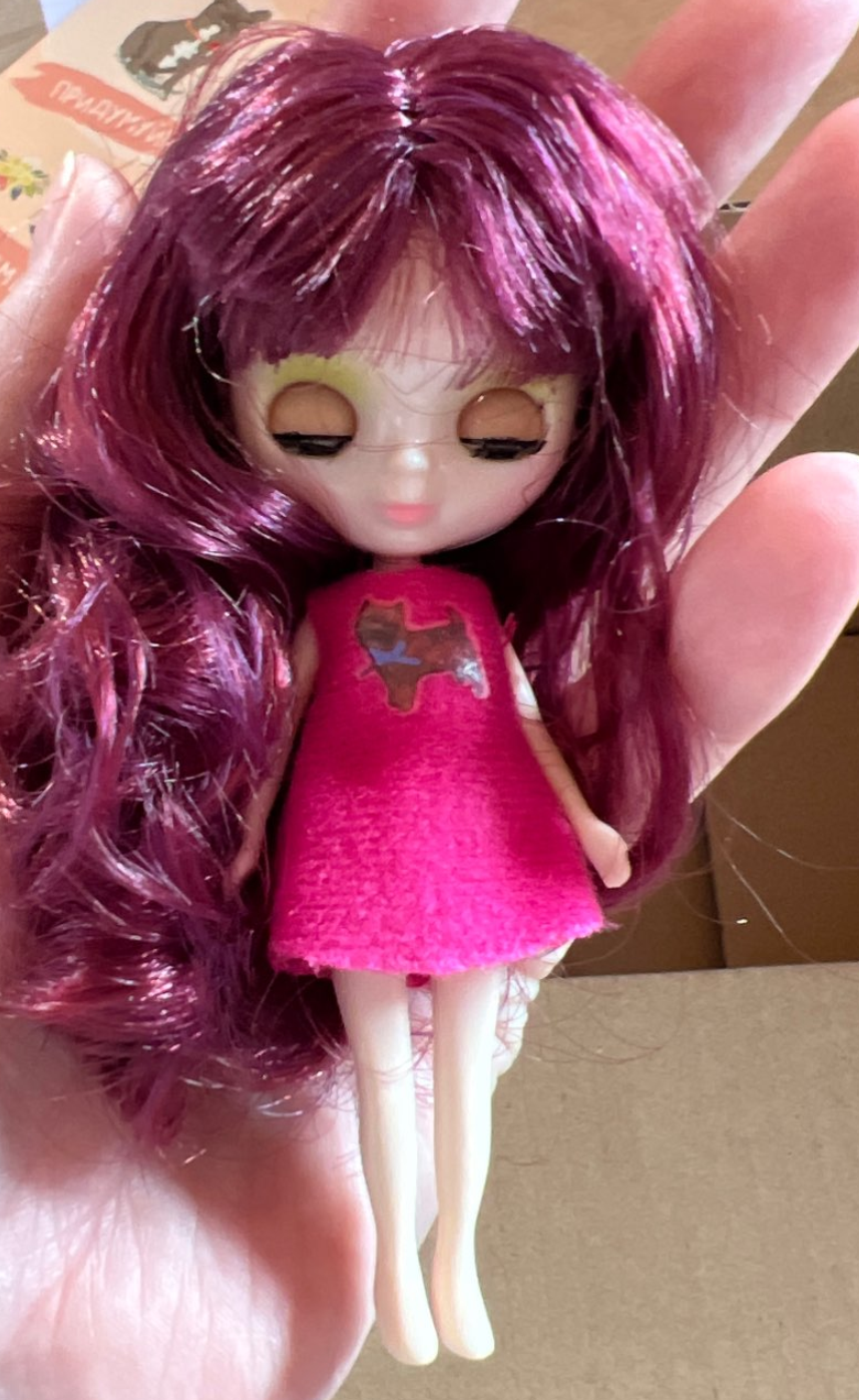 Fashion 4" Mini Blythe Doll Normal Body Shiny Face Long Purple Hair ...