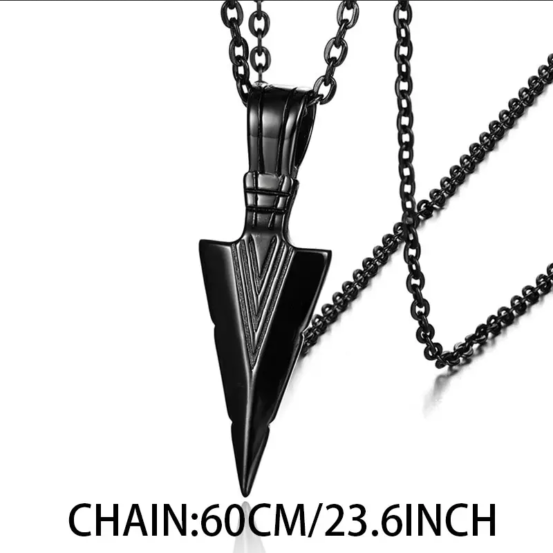 Stainless Steel Spear Arrowhead Arrow Head Pendant Chain Necklace ...