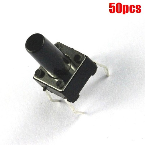 50Pcs Tactile Push Button Switch Tact Switch 6X6X10MM 4-Pin Dip Top mx ...