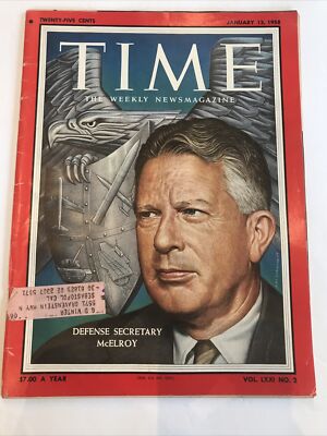 Time News Magazine Defense Secretary McElroy January 13 1958 | eBay