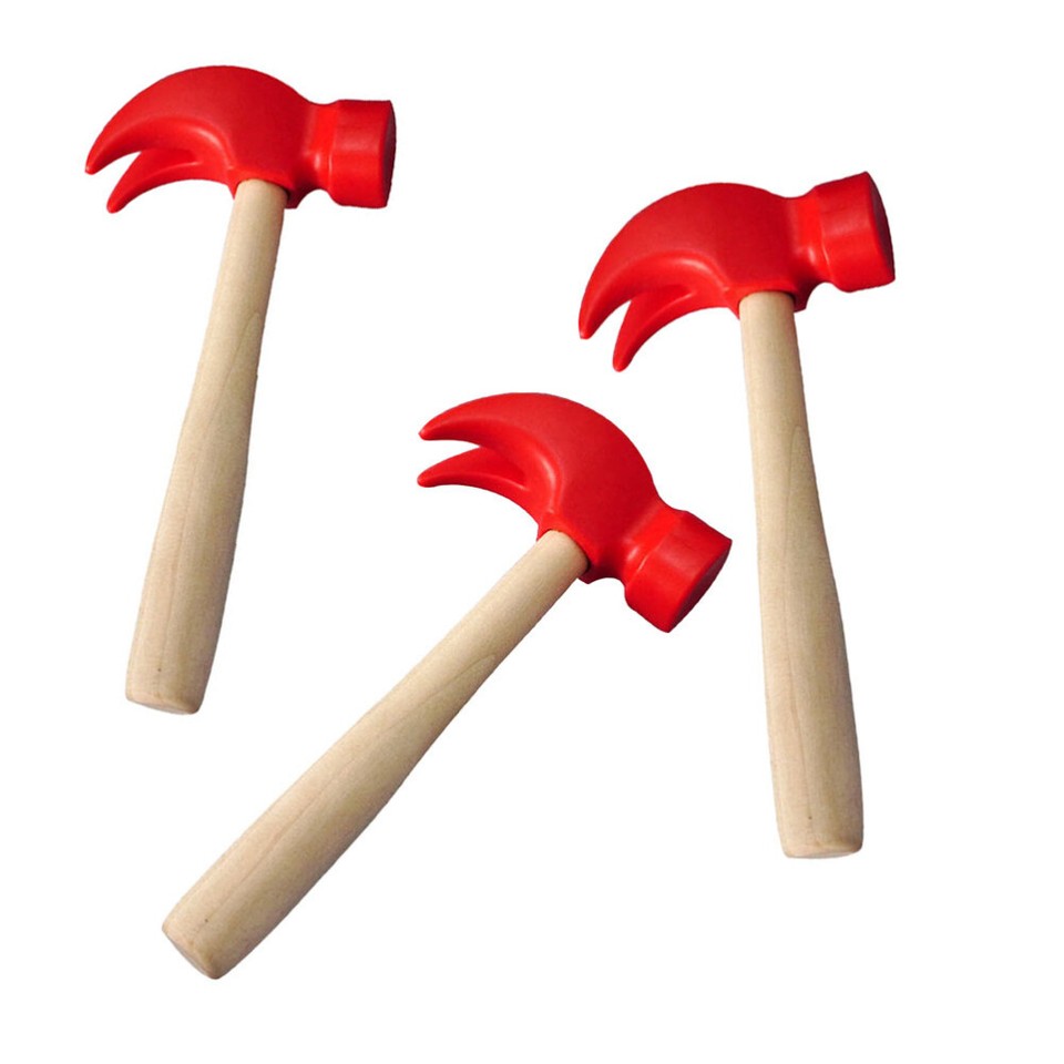 3Pcs Fake Mallet Tools Wooden Claw Toy Mallet Pounding Toddler | eBay