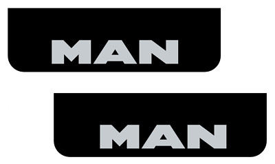 MAN Lorry HGV Truck Mudflaps 18x60cm Smooth Black PVC Mud Flaps with ...