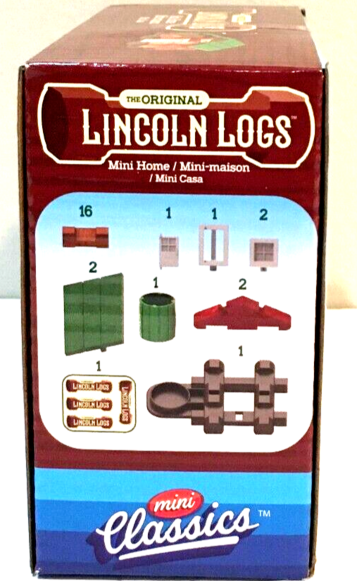 Lincoln Logs Building Set Mini Home 27 PC Mini Classics Real Wood Logs ...