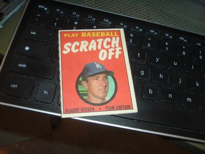 1970 Topps Scratch Off Insert White Interior Unscratched Claude Osteen ...