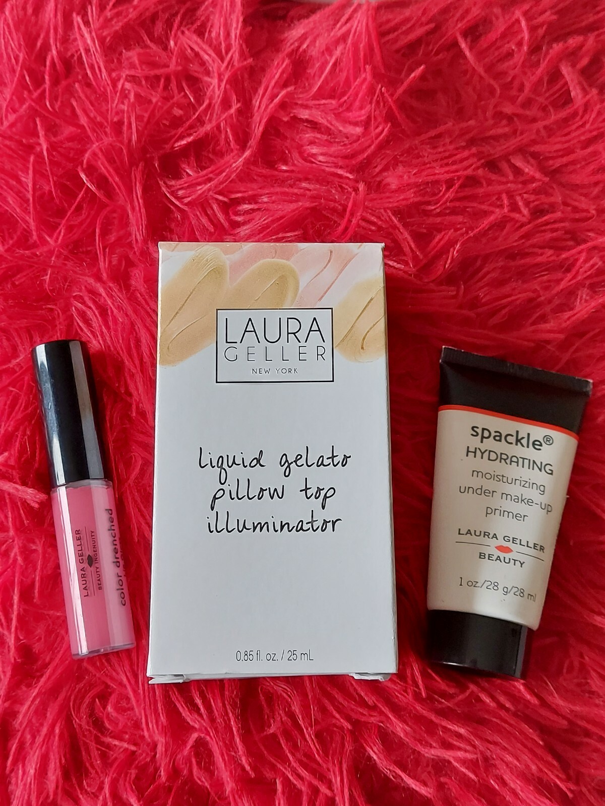 Laura Geller Gift Set: Illuminator, Spackle, Lip Gloss~New with bag ...