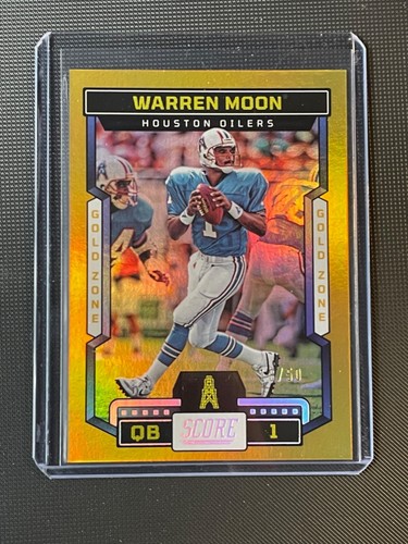 Warren Moon 2023 Panini Score Football Gold Zone #/50 Gold Parallel SSP ...