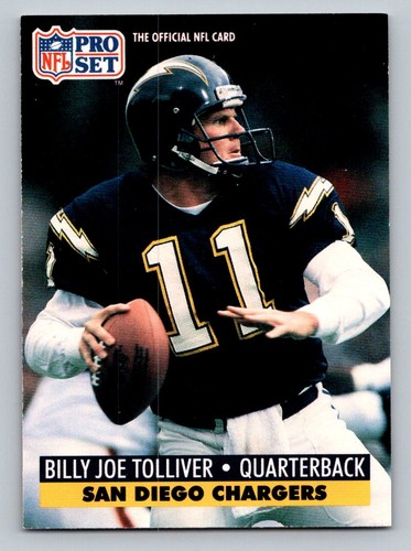 1991 Pro Set Billy Joe Tolliver #287 San Diego Chargers | eBay