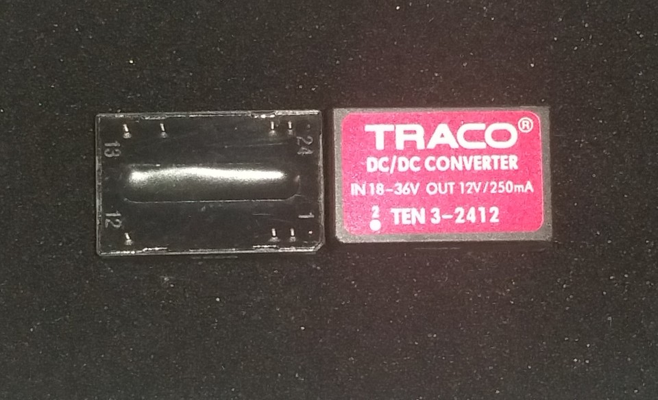 TRACO DC/DC Converter TEN 3-2412 3W input 18-36V output 12V/250mA NOS ...
