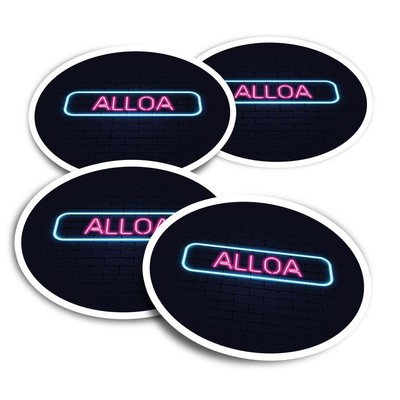 4x Vinyl Stickers Neon Sign Design Alloa Town Scotland #350288 | eBay UK