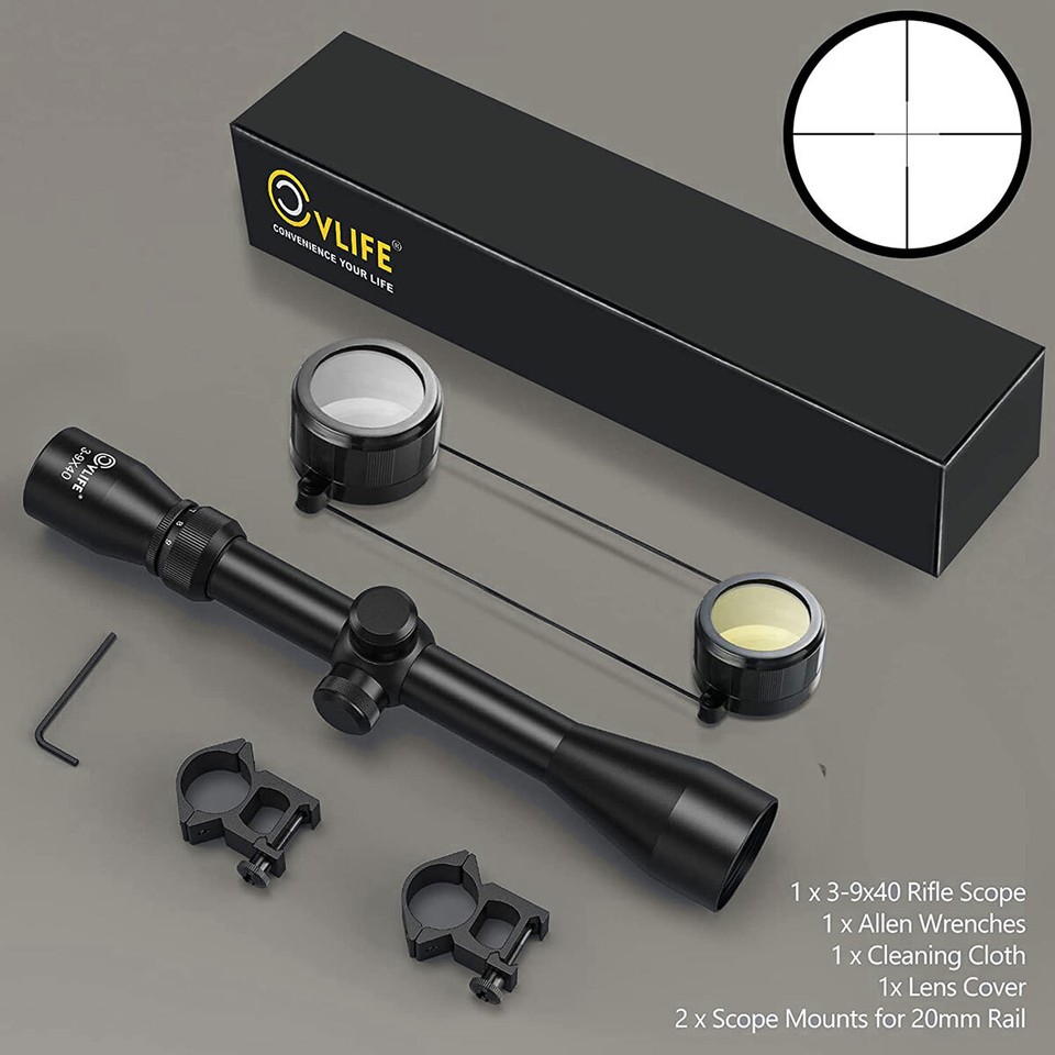 3-9x40 Hunting Rifle Scope Duplex Crosshair Reticle Optical Gun Scope ...