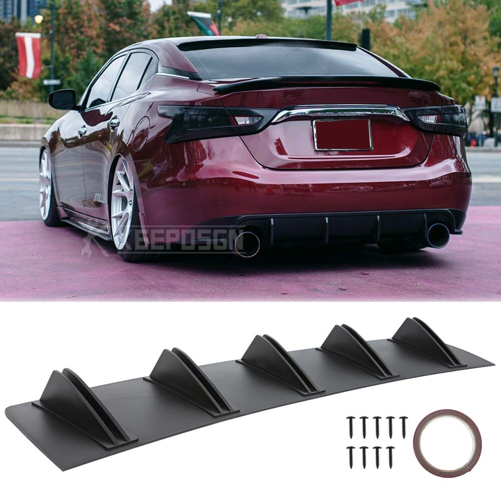 Rear Bumper Diffuser Shark 5 Fins Spoiler Lip Splitter For Nissan ...