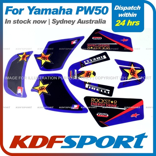 YAMAHA PW50 PEEWEE 50 3M DECAL GRAPHIC STICKER ROCKSTAR PY50 LX50PY ...