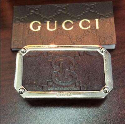 Gucci Money Clip Wallet Brown Leather GG Logo Striped made in Italy | eBay