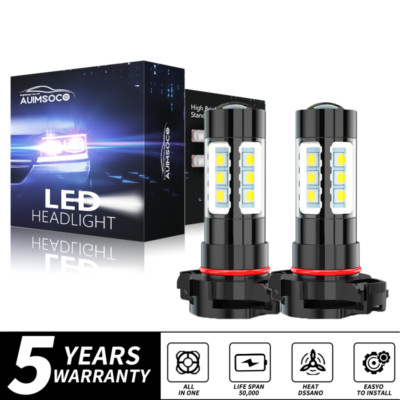 2X LED Fog Light Bulbs 5202 H16 Fog Light Bulb White 6000K High Power ...