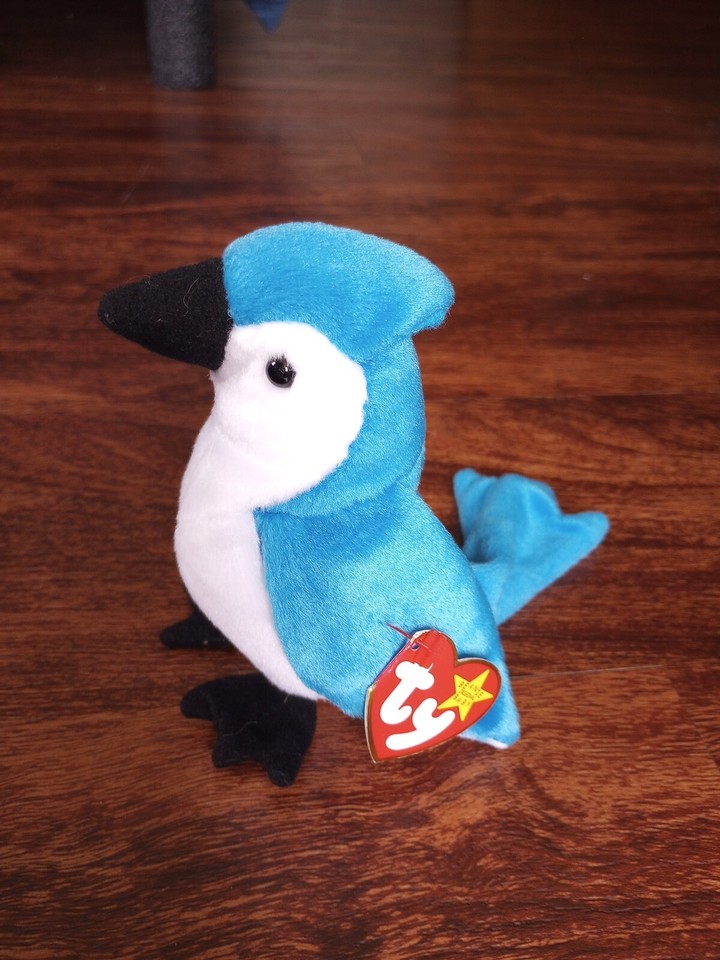 RARE TAG ERRORS TY "Rocket the Blue Jay" Beanie baby Mint condition ...