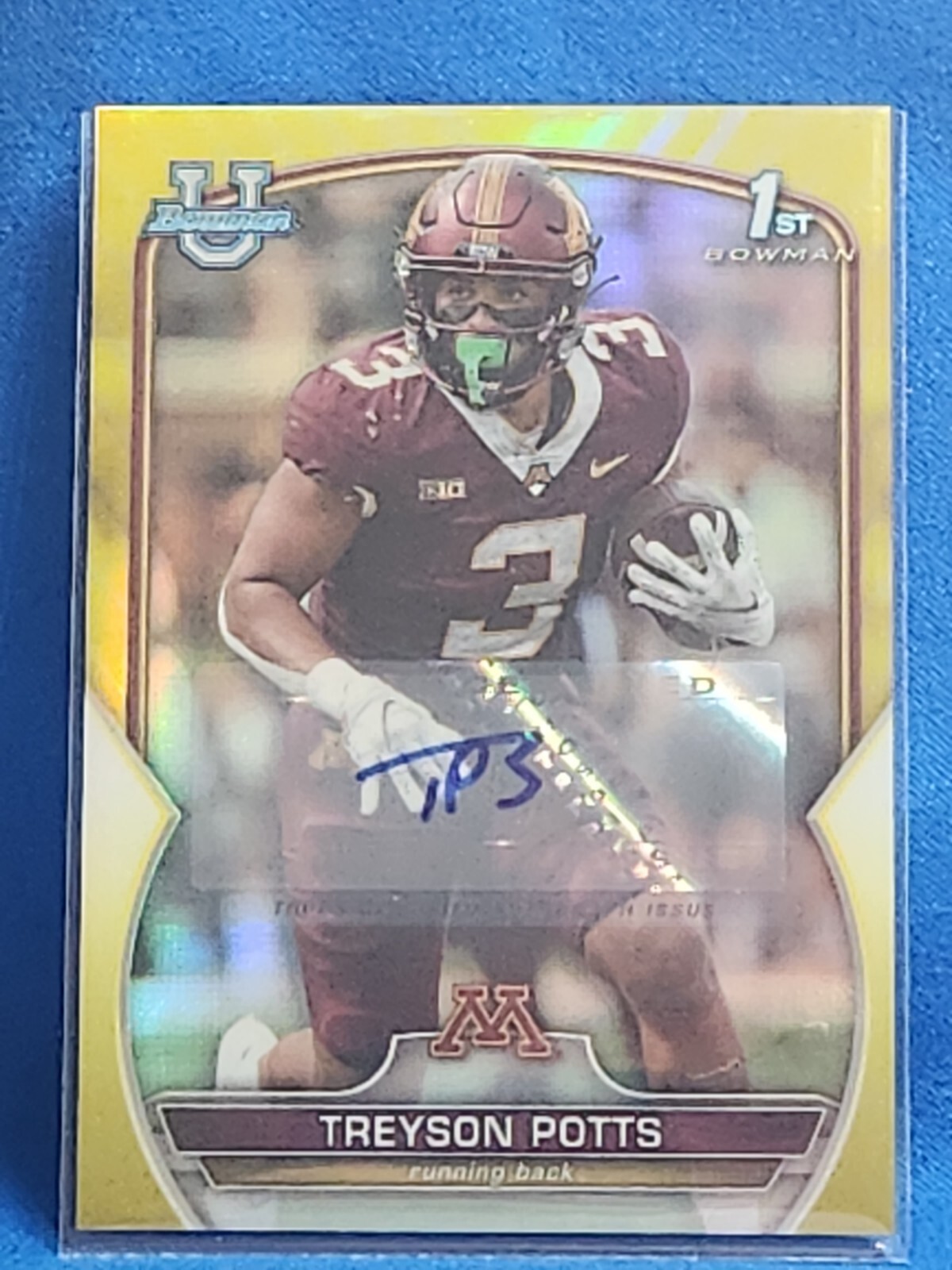 2022 BOWMAN CHROME U 1ST BOWMAN TREYSON POTTS YELLOW REFRACTOR AUTO #97 ...