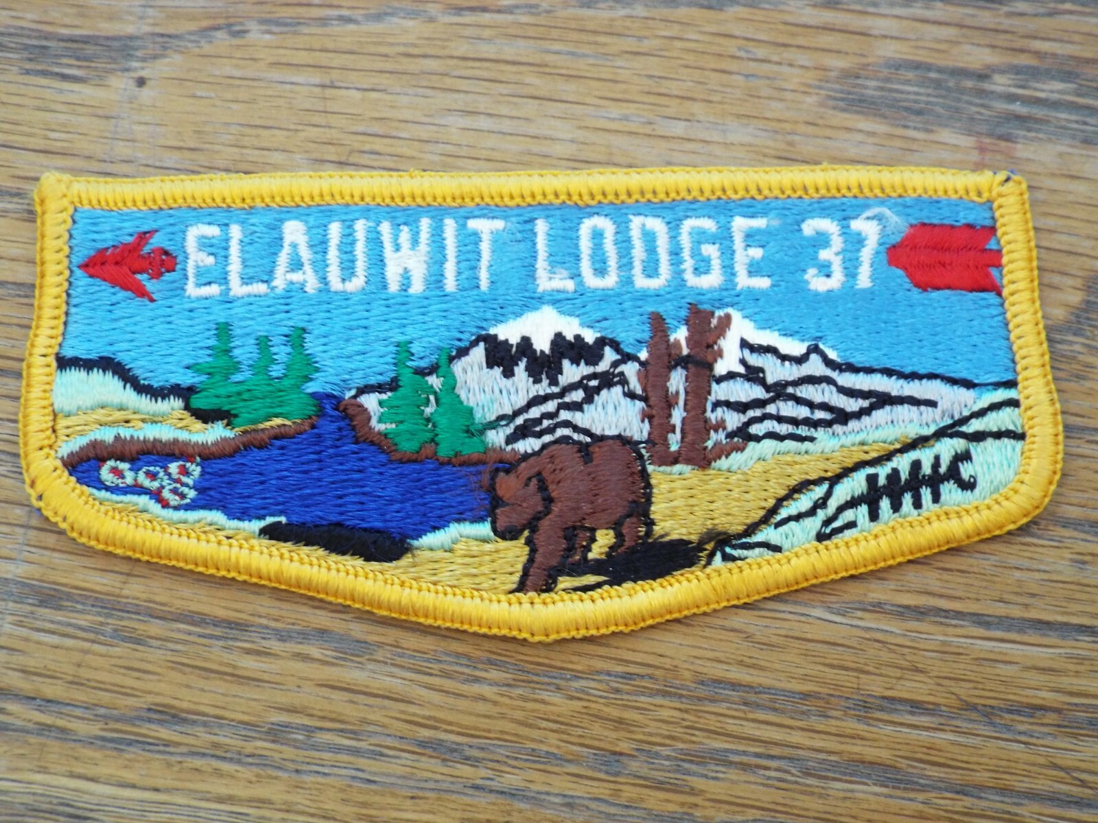 Vintage ORDER OF THE ARROW Elauwit Lodge 37 Flap Patch BSA OA (Yellow Border) | eBay