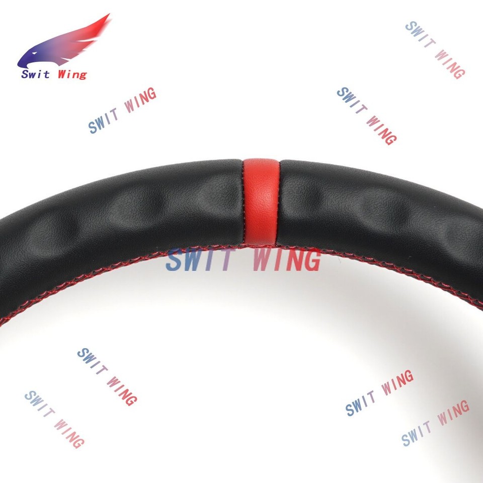 Full Leather Sports Flat Steering Wheel for FORD F150 SVT 2011-2014 Red ...