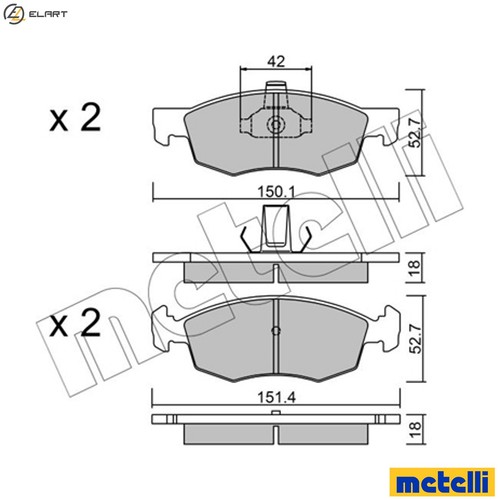 BRAKE PAD SET DISC BRAKE 22-0274-2 FOR FIAT PALIO DOBLO/MPV/Box/Body ...