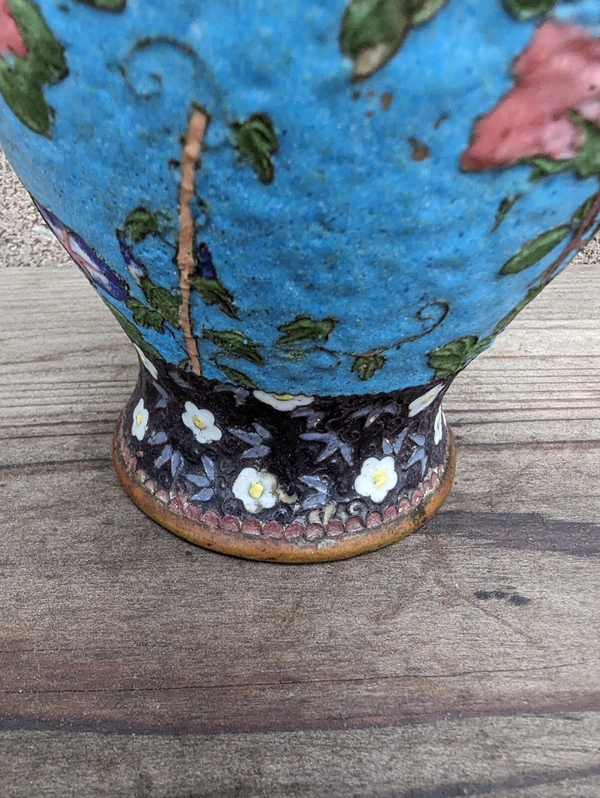 Unusual Antique Japanese Cloisonne Vase Rough Unfinished Process ...