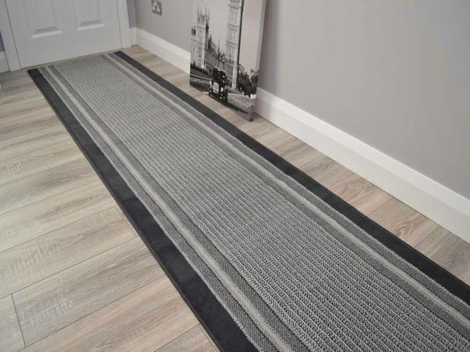 Hall Floor Rugs Runner Very Long Grey Hallway Narrow Mats Custom Made ...