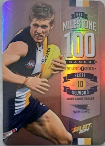 2014 AFL Select Champions MILESTONE MG80 Scott Selwood West Coast 100 ...