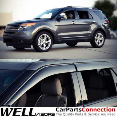 WellVisors Window Visors 11-19 For Ford Explorer Side Deflectors Black ...