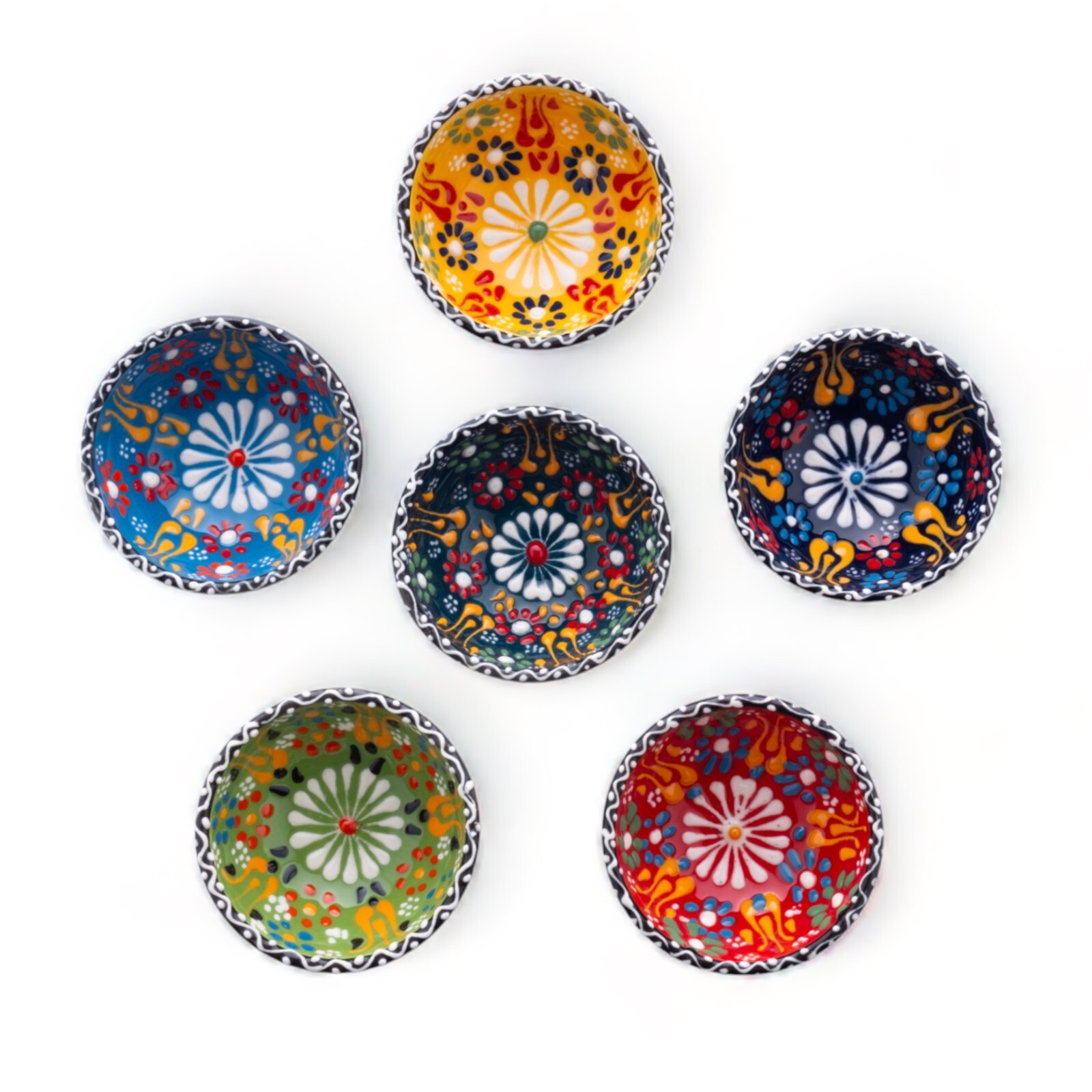 Handmade Ceramic Small Bowls, Dip Bowls Set of 6, Pinch Bowls 3.5 Oz ...